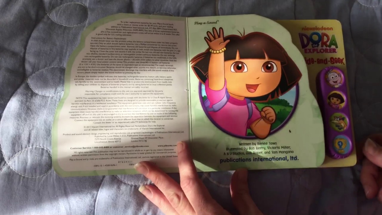 Dora The Explorer Hide And Seek a lift the flap Sound Book - YouTube
