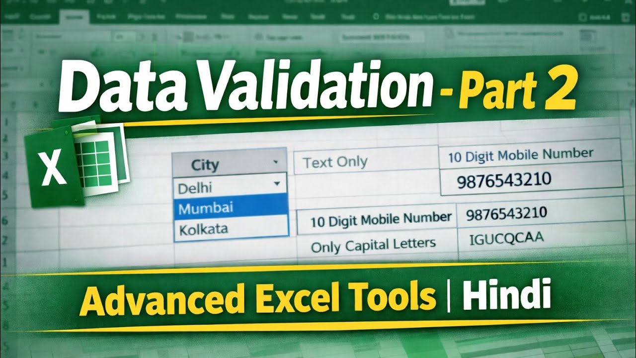 Data Validation in Excel Part 2 |Advanced Data Validation | Dependent ...