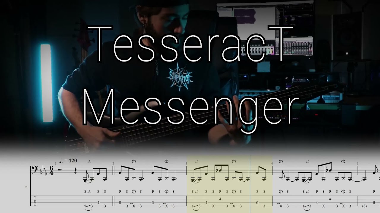 TesseracT - Messenger // Bass cover + TABS (on screen + link) - YouTube