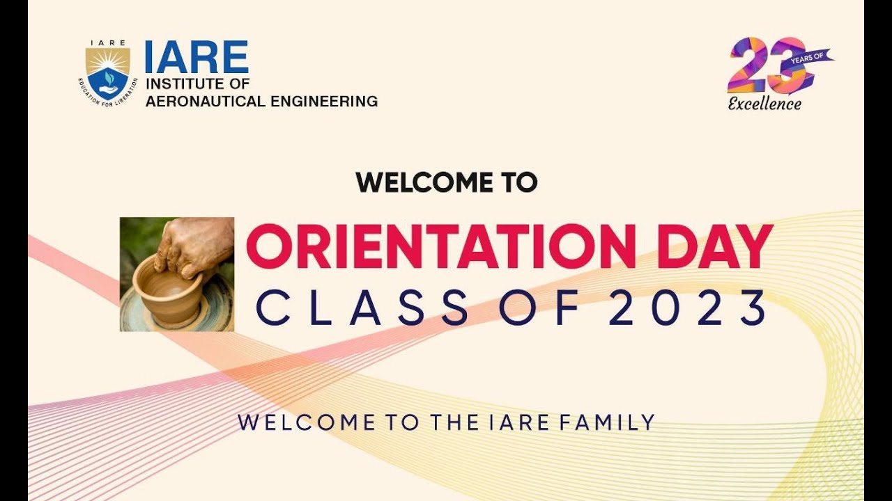 ORIENTATION DAY CLASS OF 2023 | Welcome to the IARE Family - YouTube