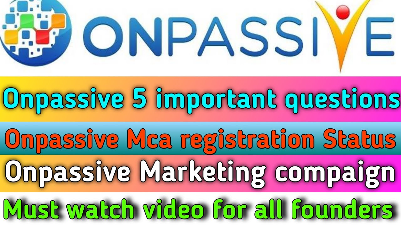 onpassive : Biggest News Mca registration status | onpassive new ...
