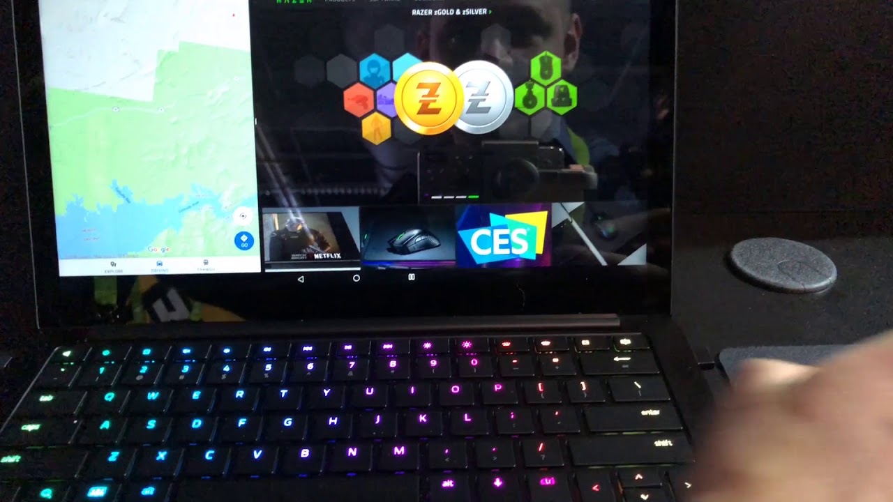 Razer's booth at CES includes its Project Linda concept - YouTube