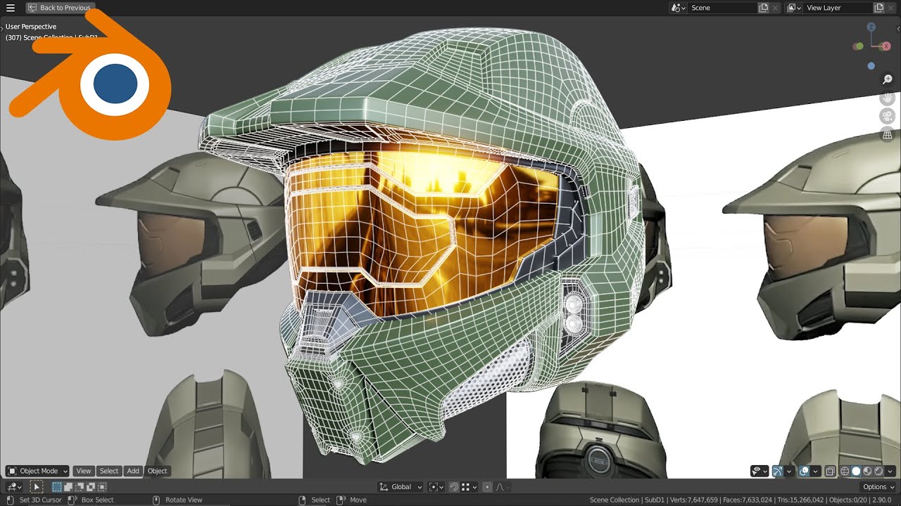 Blender - Halo Infinite Master Chief Helmet | Speed Model - YouTube