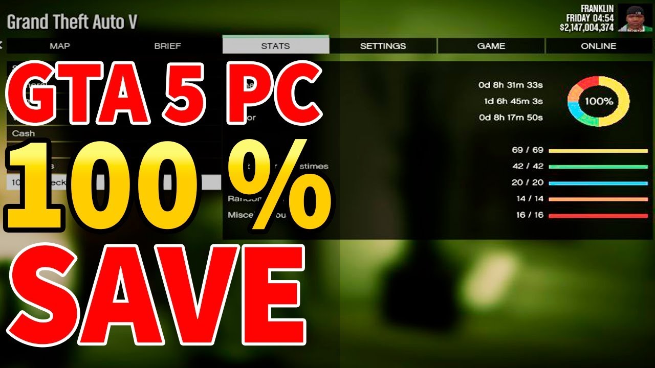 100% SAVE GAME FOR GTA V PC Storymode 2019 ( All Unlocked ) 100% ...