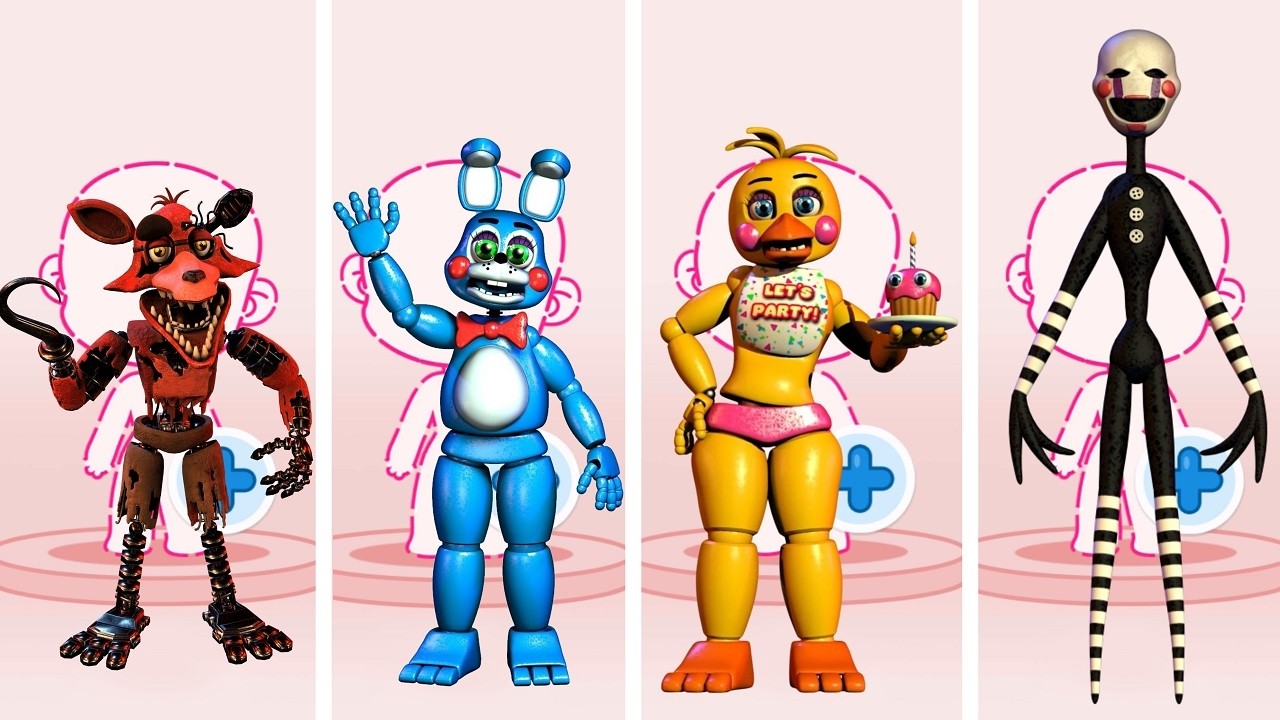 FNAF 2 in Avatar World 🎭🎮 | Creating Foxy, Bonnie, Chica & Marionette ...