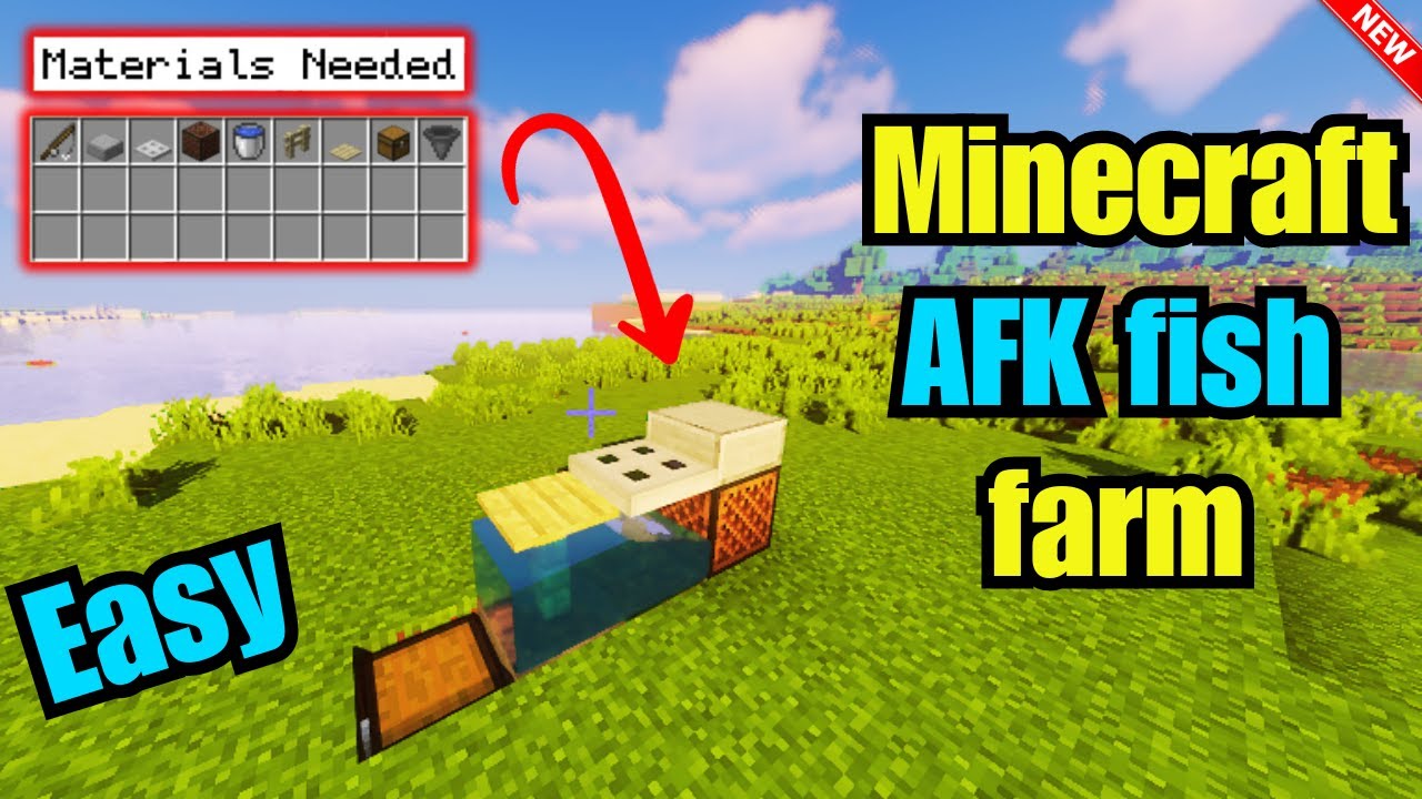 How to make Minecraft AFK fish farm 1.20+ | AFK Fish Farm in Minecraft ...