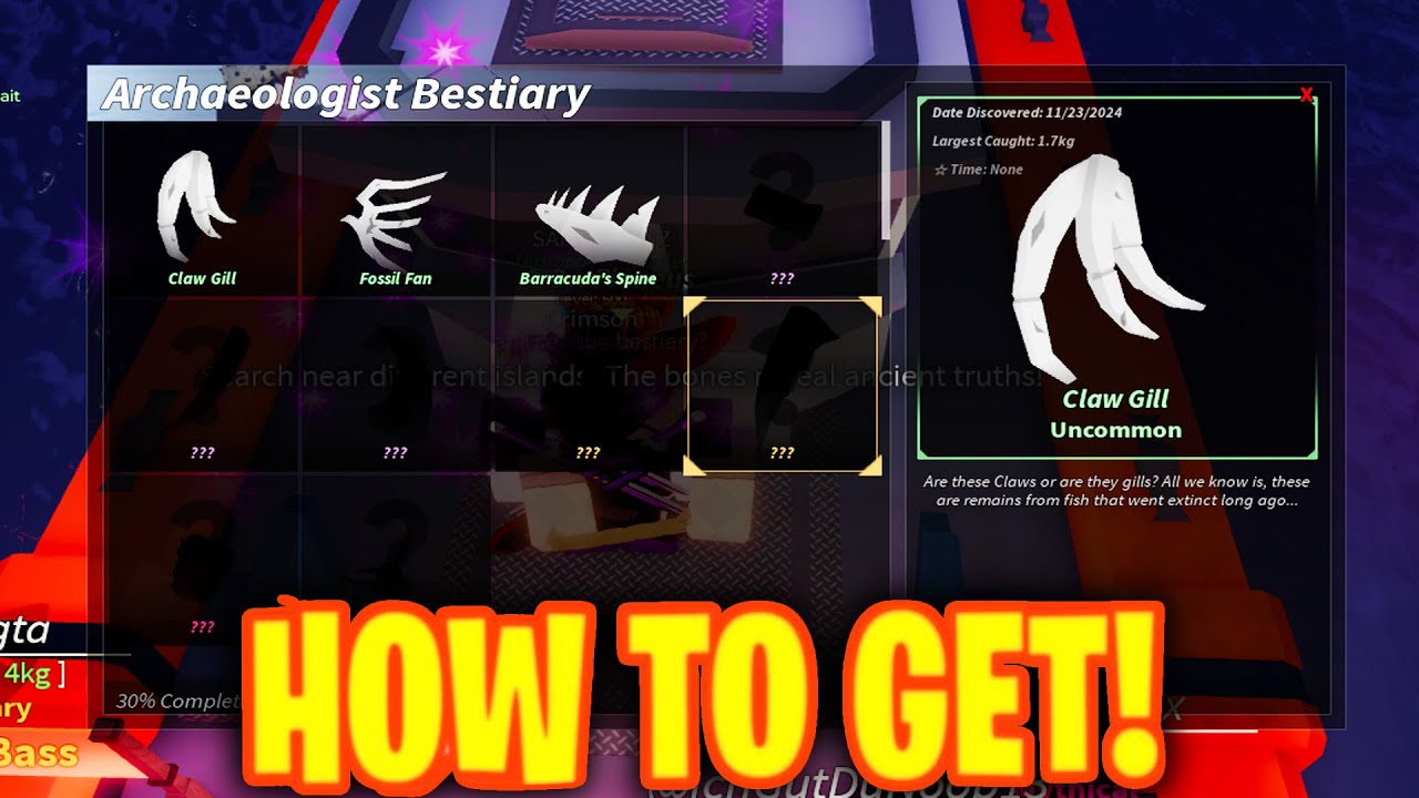 HOW TO GET ALL ARCHAEOLOGIST BESTIARY SHOWCASE In FISCH! The ...
