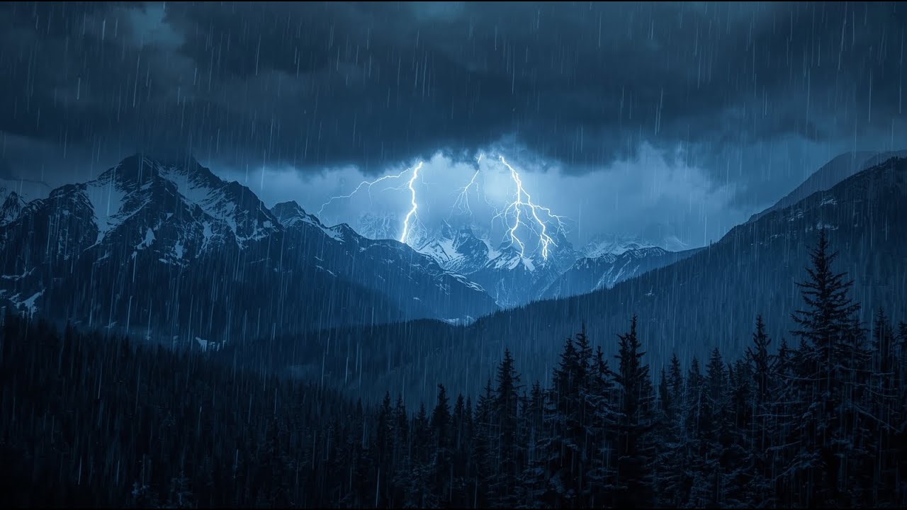 Thunderstorm by the Lake | Relaxing Rain & Lightning Sleep Sounds ...