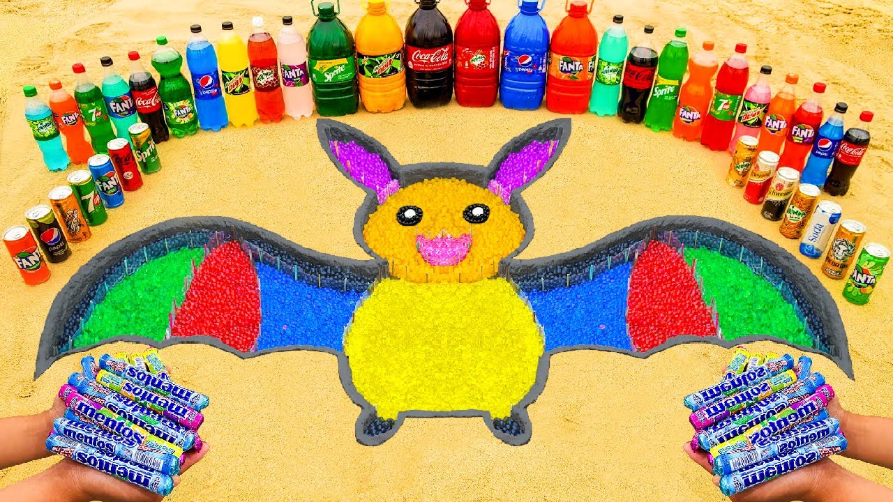 How to make Rainbow Cute Bat with Orbeez, Fanta, Coca Cola, Pepsi ...