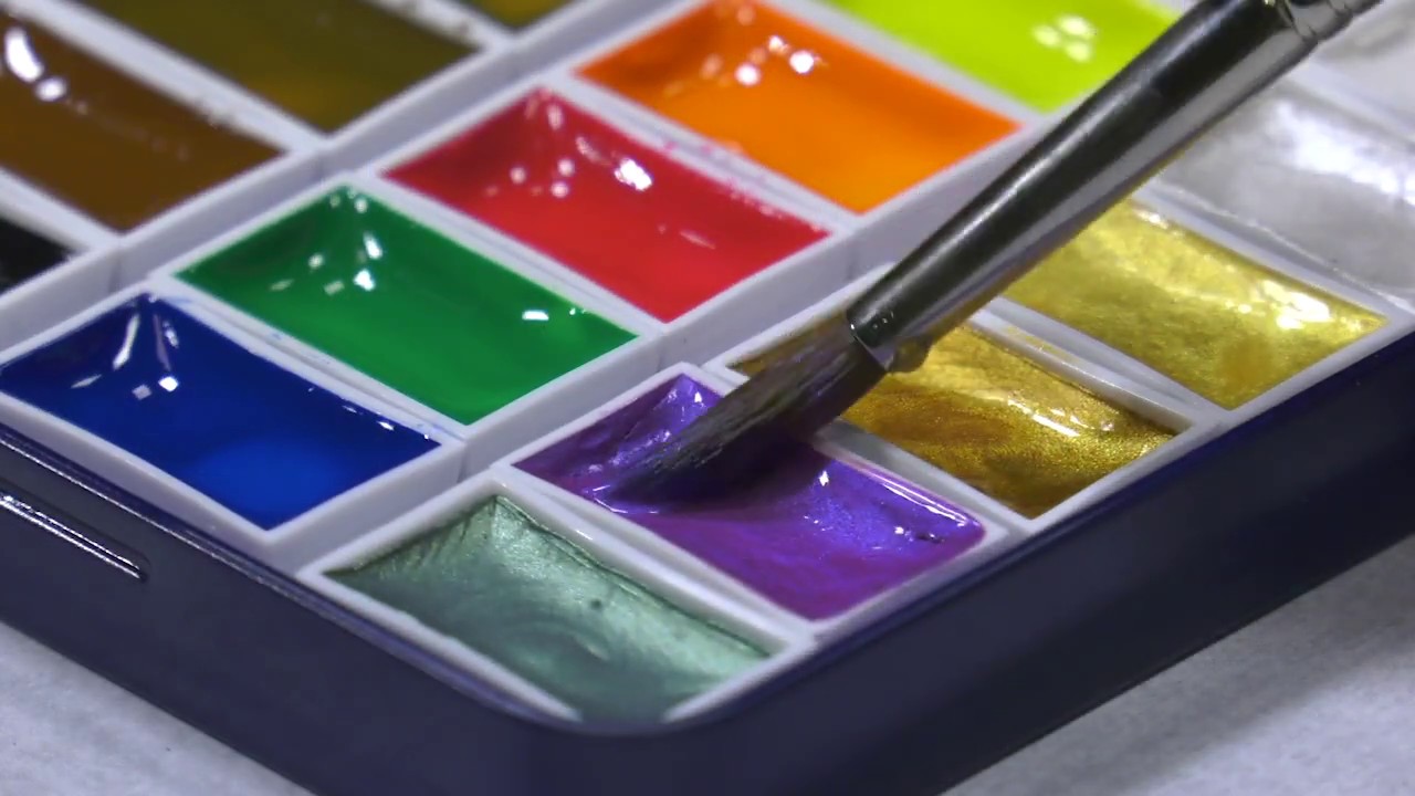 SoHo E-Z Lift Artist Watercolors Pan Set of 36 - Visual Commerce - YouTube