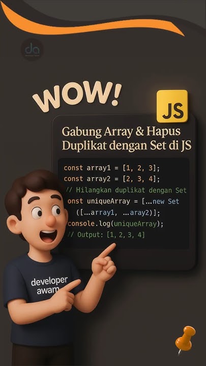 Gabung Array & Hapus Duplikat dengan Set di JS #JavaScript #CodingTips #WebDevelopment # ...
