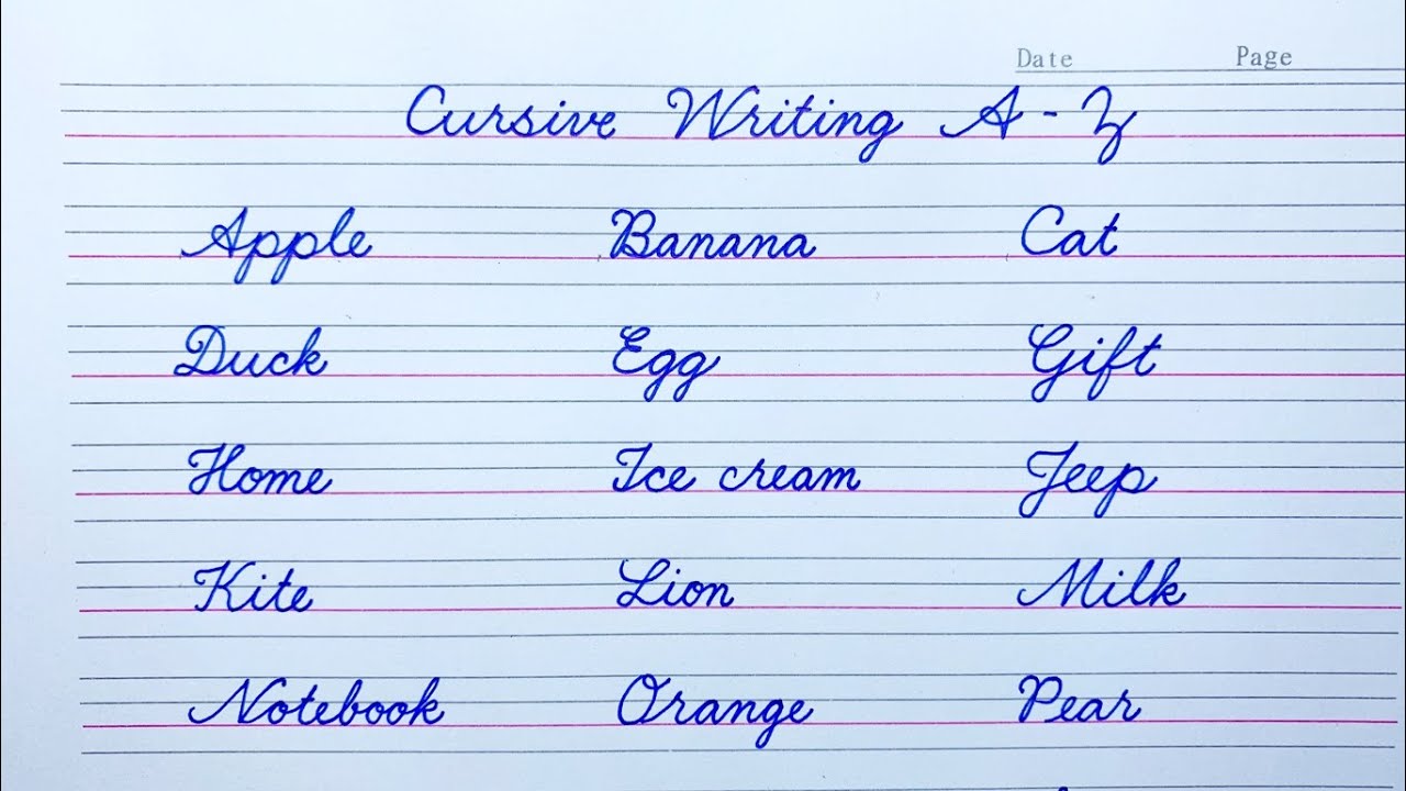 ABC Alphabet in cursive writing | Learning The Letters and English ...