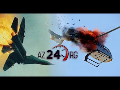 Rusiyaya məxsus təyyarənin və helikopterin vurulma anı -VİDEO