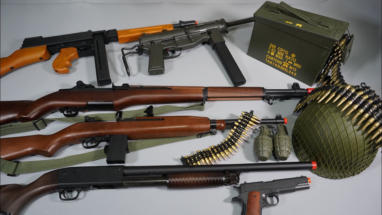 WW2 Weapon Toy Gun Part2 - US ARMY M1 Garand Airsoft M3 Grees Gun ...