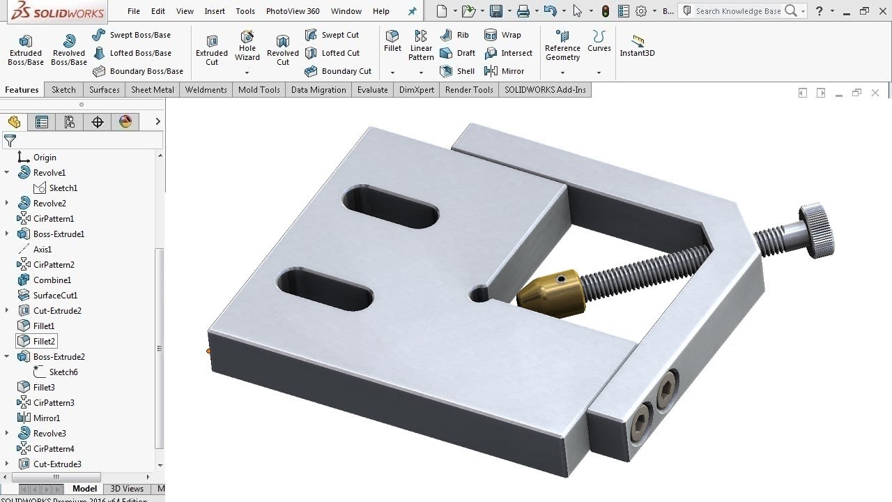 Vise - SolidWorks Assembly - YouTube