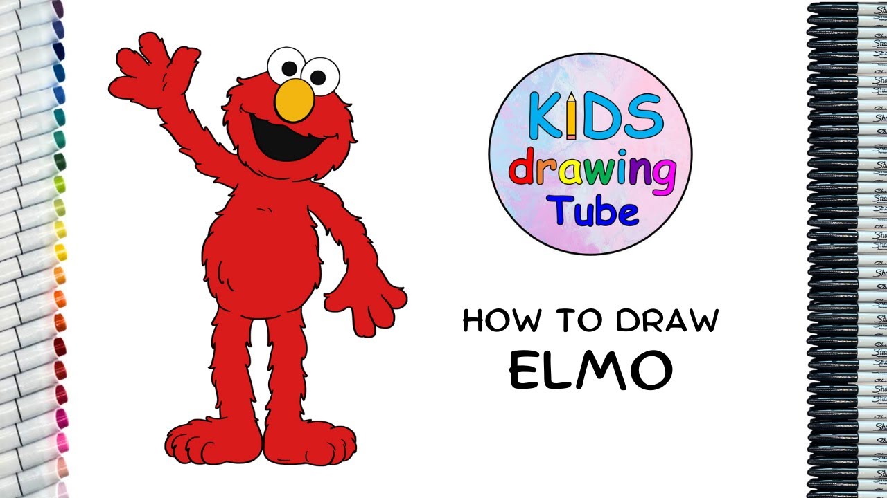 How to draw Elmo | Sesame Street - Simple - YouTube