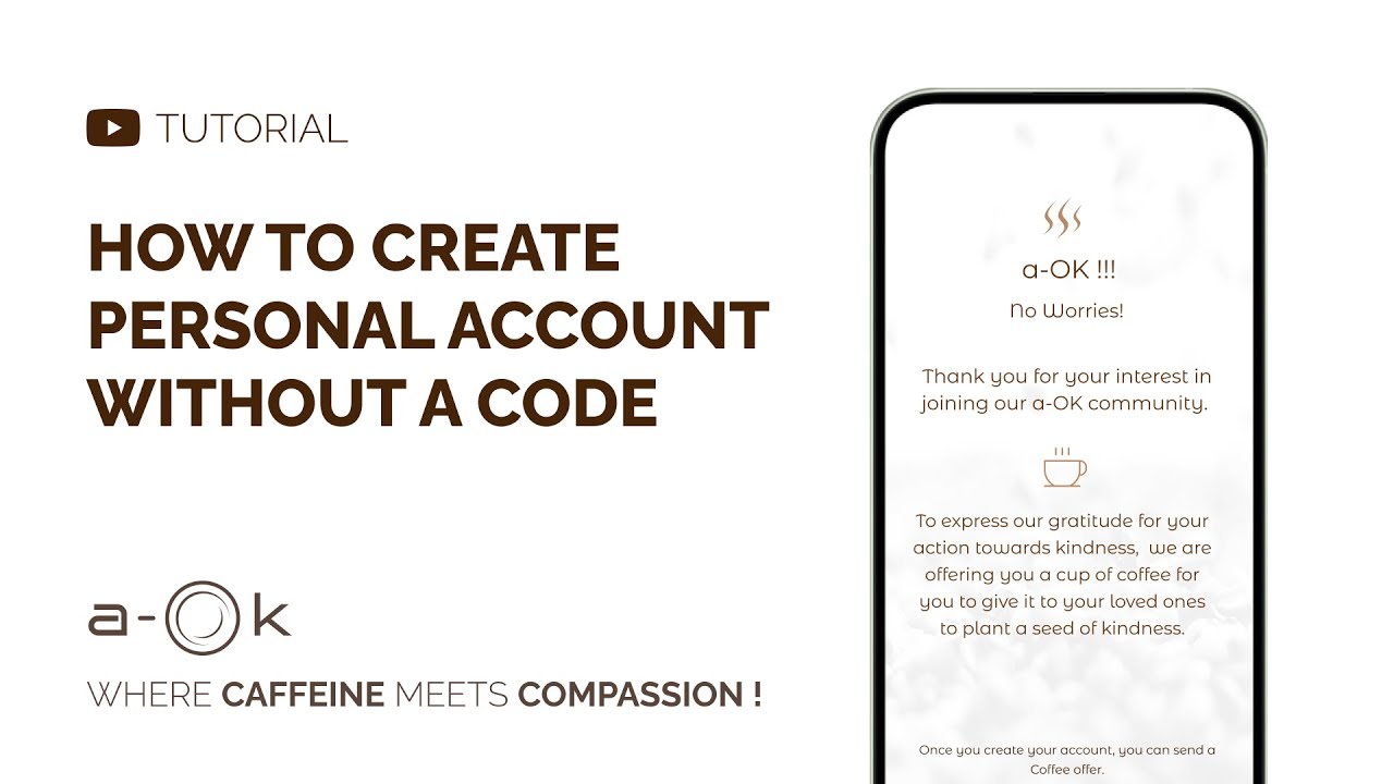How to create personal account without welcome code in a-OK? - YouTube