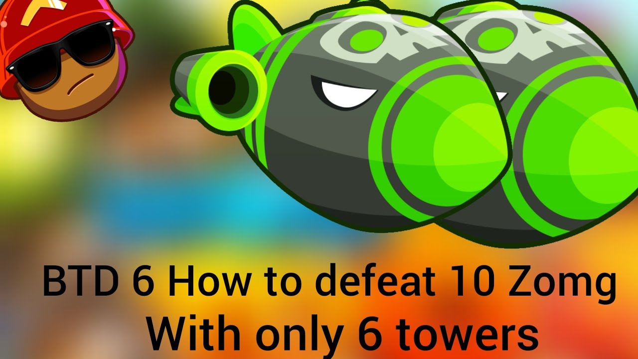 BTD 6 (how to defeat 10 zomg with only 6 towers!) Click me now! - YouTube