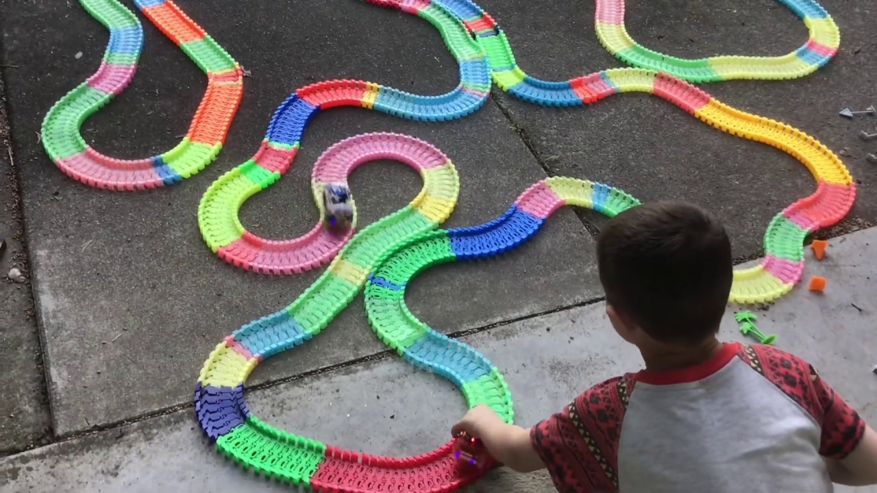 Magic tracks mega road course build - YouTube