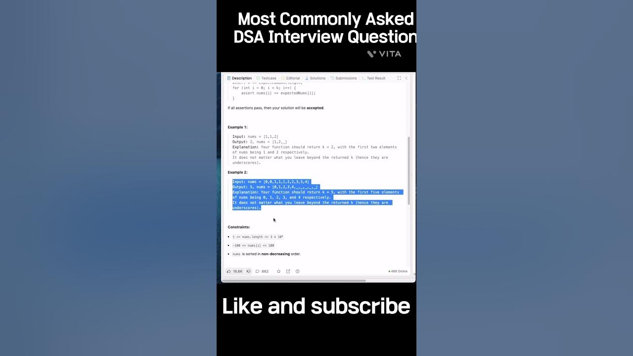 Remove Duplicates From Sorted Array Interview Prep Quick Recap Dsa Java Leetcode 26