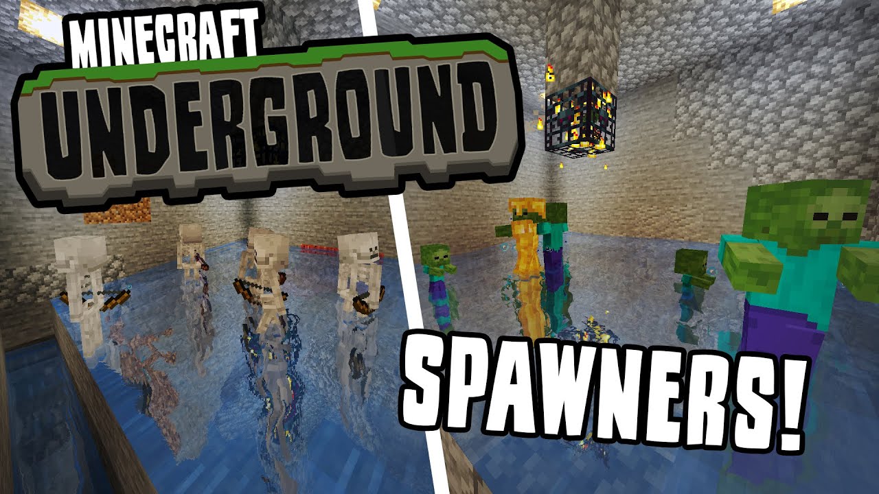 Skeleton & DROWNED Zombie XP Farms ☸ Underground Ep3 [Minecraft 1.14 ...