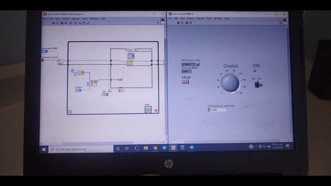 Control De Servo Labview Youtube