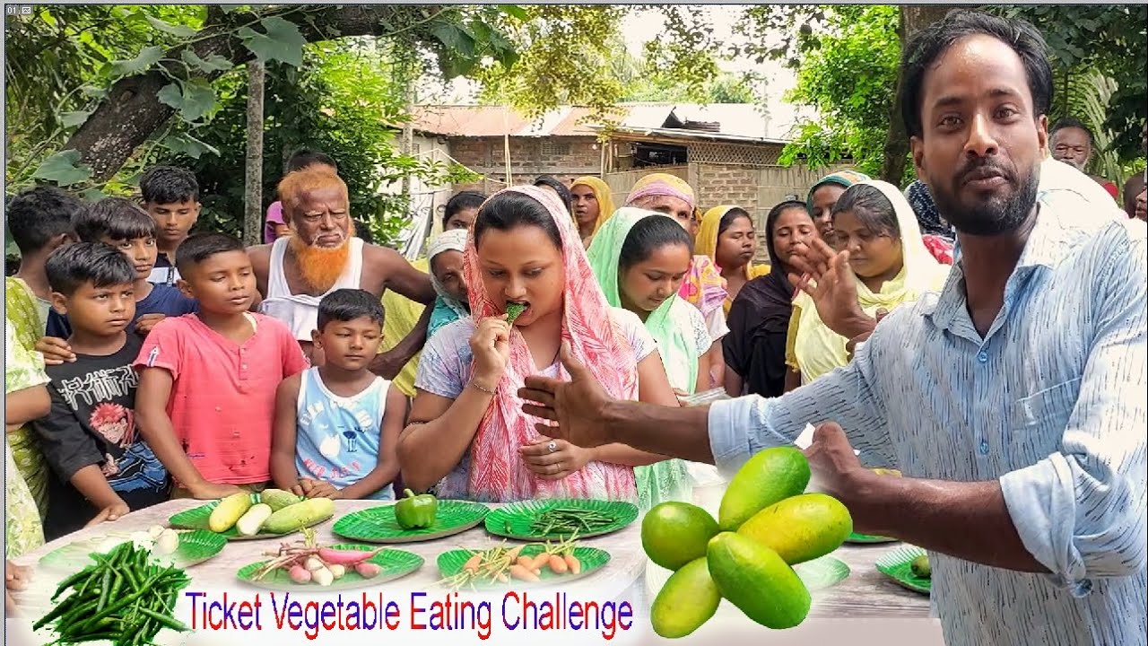 Ticket Vegetable Eating Challenge || Locky Ticket Vegetables Eating ...