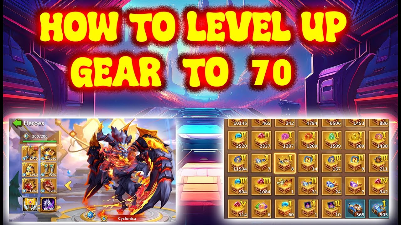 HOW TO LEVEL UP GEAR TO 70 | CASTLE CLASH - YouTube