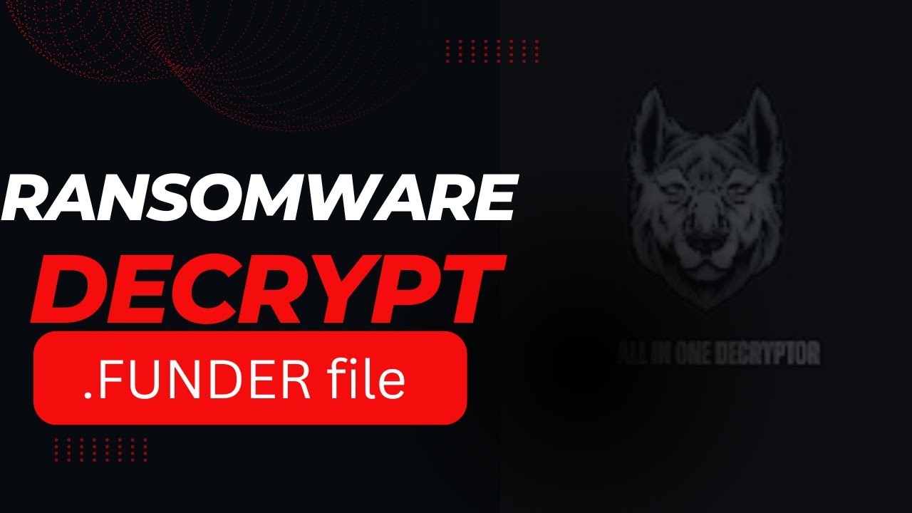 How to Recover Server from FUNDER (.FUNDER) Ransomware and Decrypt Data | #funder #decryption ...