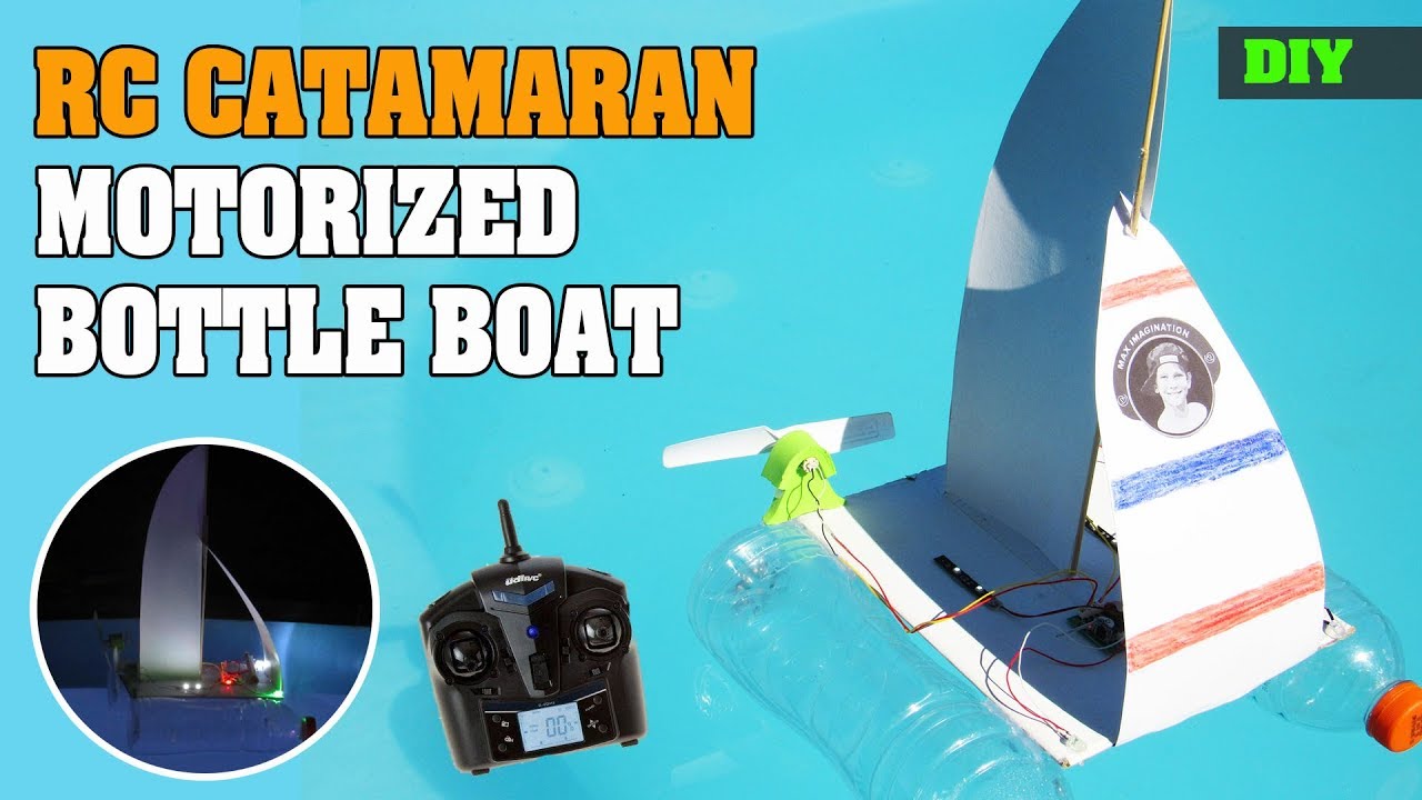 How to make RC Air boat Catamaran Motorized Bottle Boat | DIY Airboat ...
