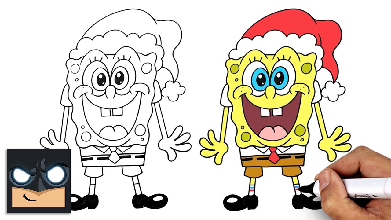How To Draw Christmas Spongebob Squarepants - YouTube