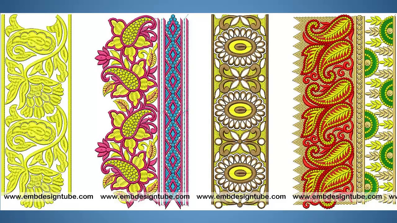 50 Lace Embroidery Designs | November 2018 Bulk Download - YouTube
