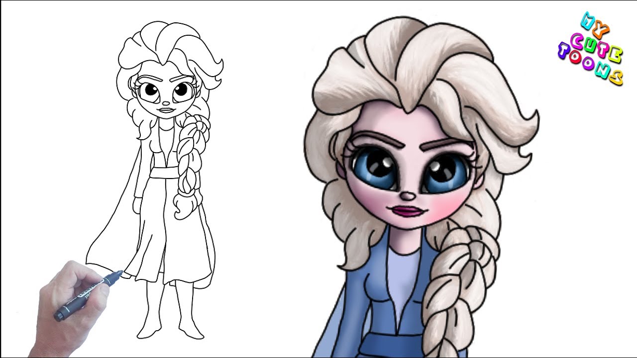 Disney Frozen 2 : How to Draw Elsa | Easy - YouTube