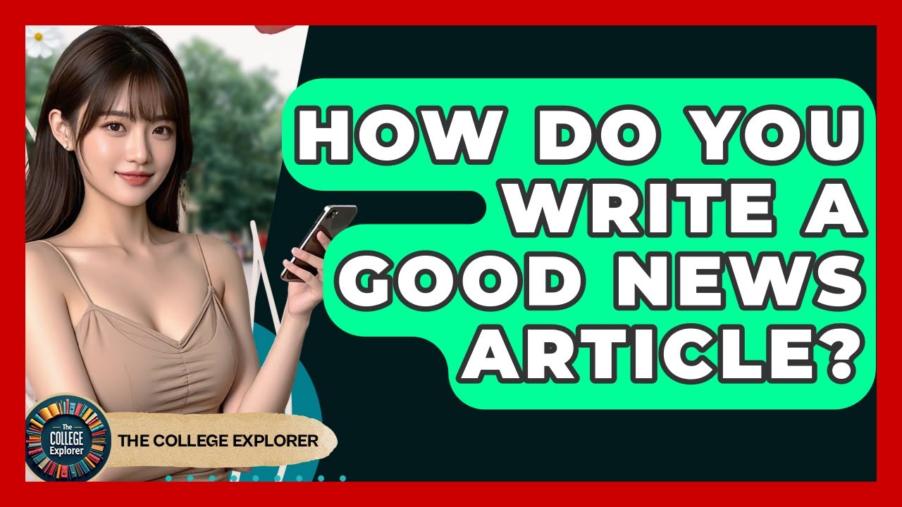 How Do You Write A Good News Article? - The College Explorer - YouTube