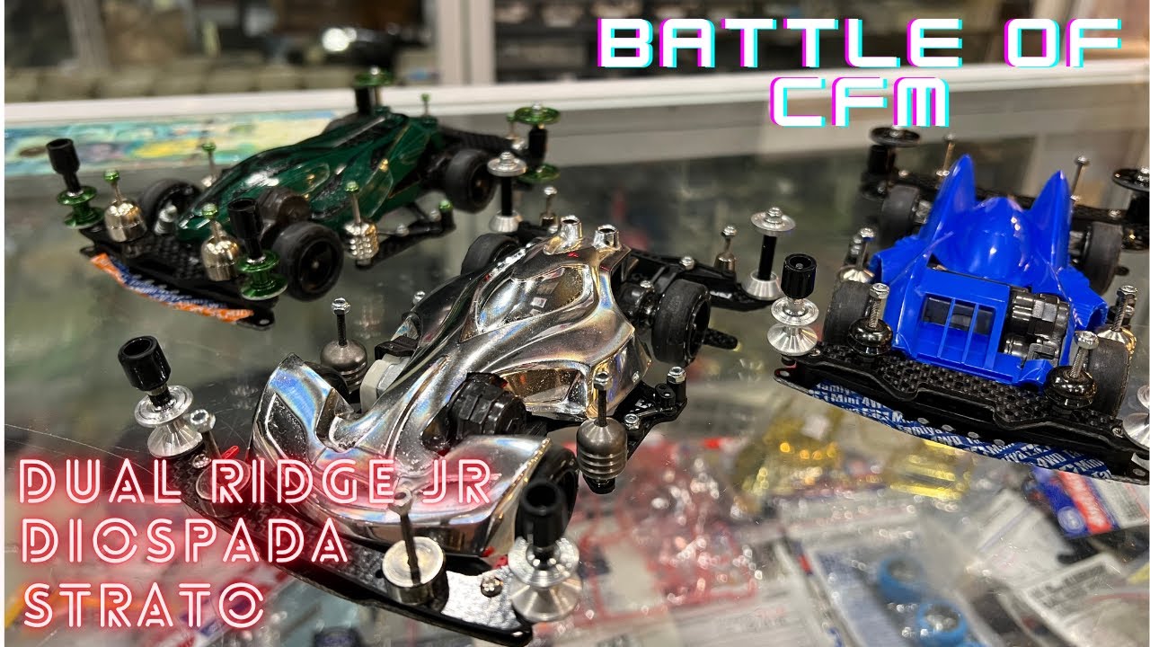Tamiya Mini 4WD (Battle of CFM) DUAL RIDGE vs STRATO vs DIOSPADA - YouTube