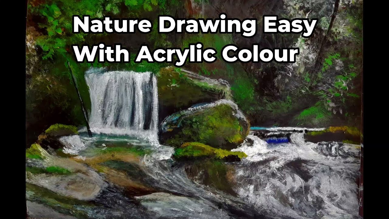 Nature Drawing Simple | PVM ARTLAND #Landscape #acrylicpainting # ...