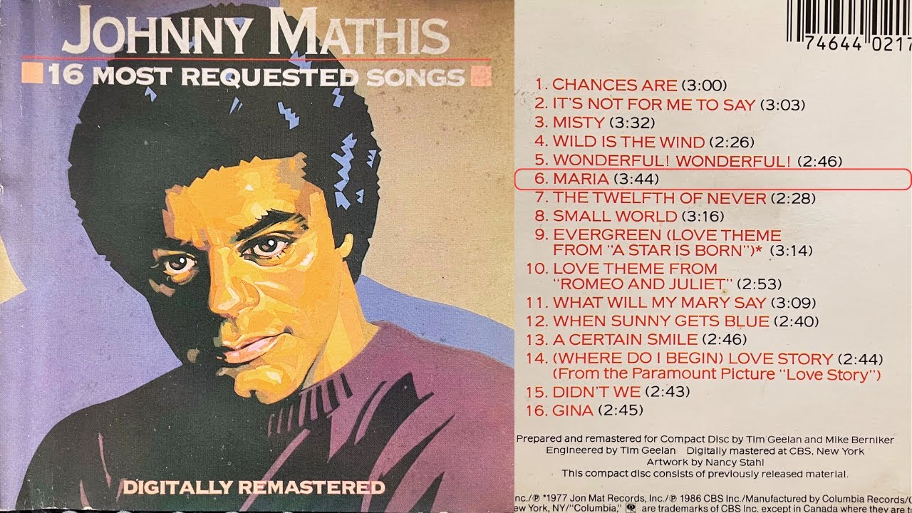 6. Maria - Johnny Mathis - YouTube