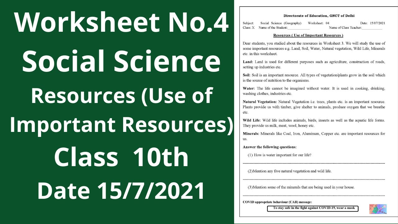 Class 10 worksheet 4 SST : English Medium : 15/7/21 : sst worksheet 4 ...