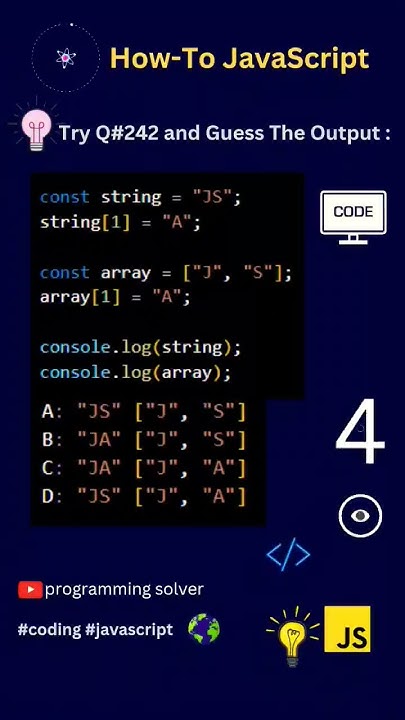 How To Code JavaScript Q#242, Try Solve & Guess The Output #shorts #coding #programming # ...
