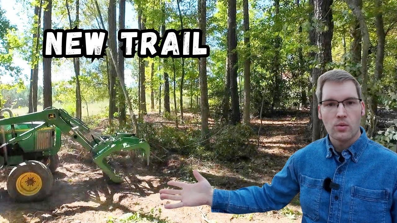 Trail Construction! Clearing Trees for New Trail - YouTube