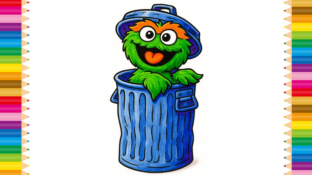 How to Draw Oscar from Sesame Street - YouTube