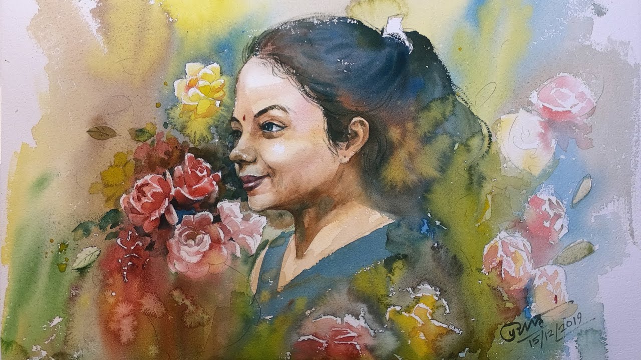 Watercolor portrait painting | Prashant Sarkar. - YouTube