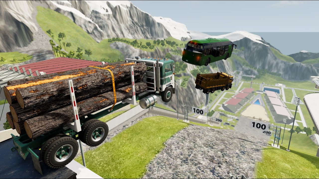 Heavy Vehicle High Speed Jumps (Car Jump Arena Map) - BeamNG.Drive ...
