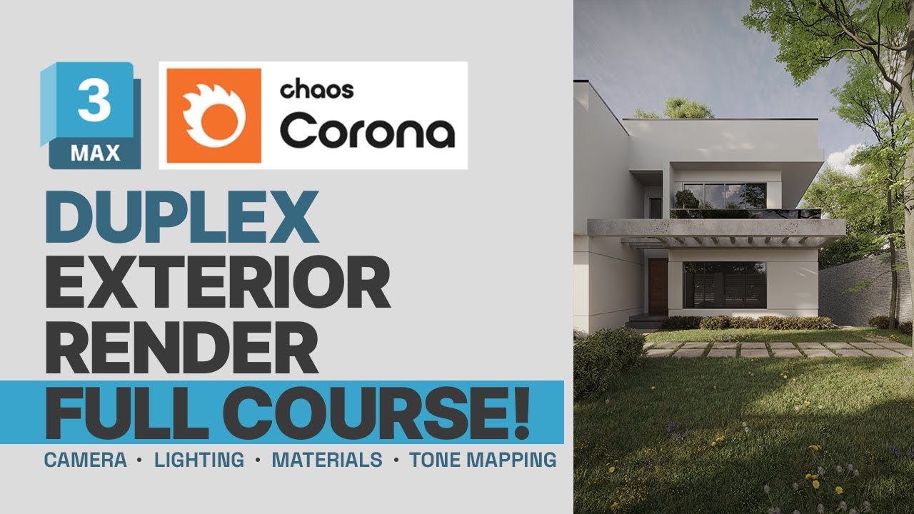 Duplex Exterior Render Tutorial - 3ds Max + Corona Render Full Course! - YouTube