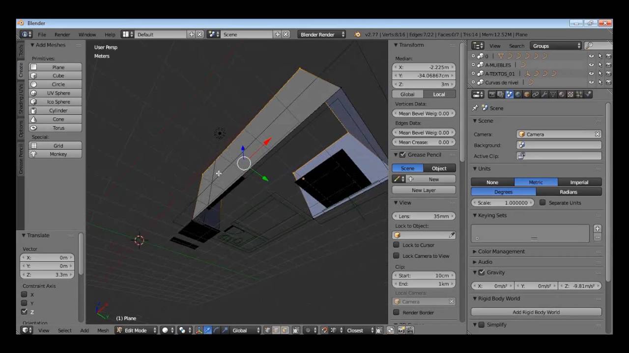 Como modelar muros en blender - YouTube