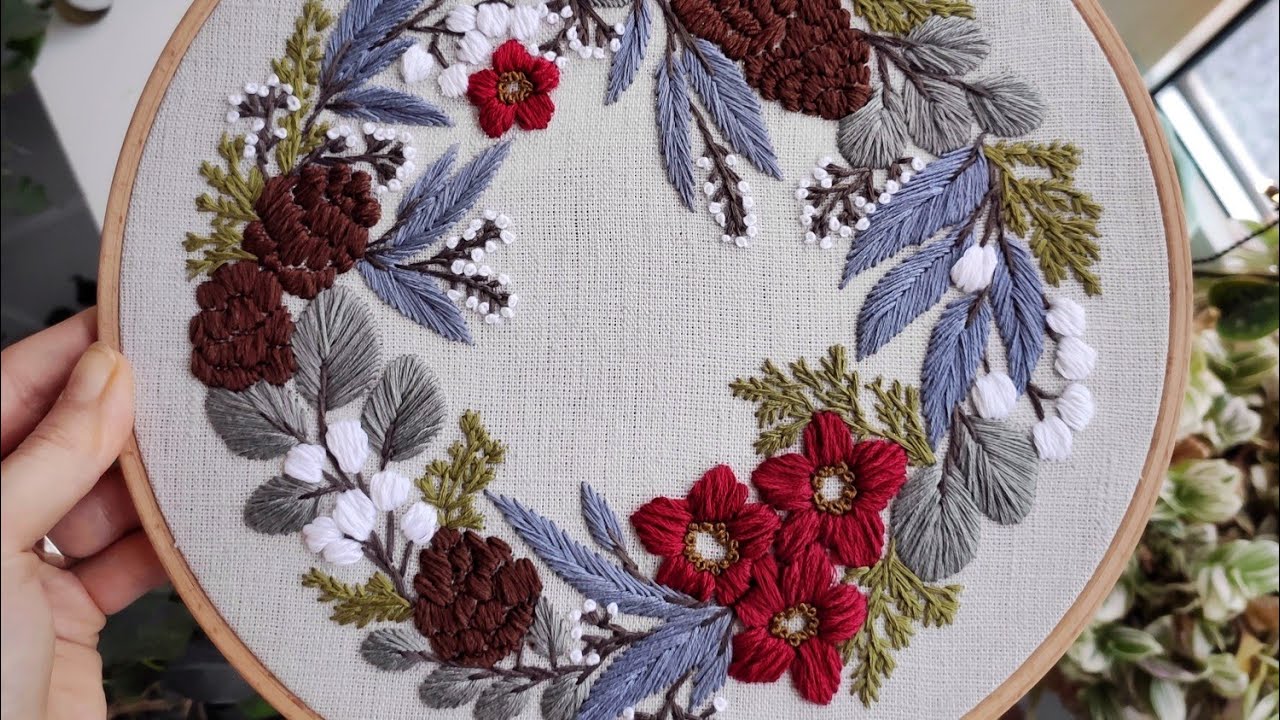 Embroidery tutorial "Sweet November" pattern for beginners - YouTube