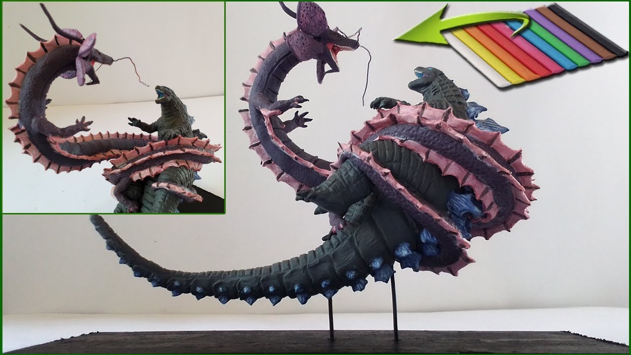 GODZILLA VS TIAMAT BATTLE SCENE WITH CLAY/ PLASTILINA. Godzilla x Kong ...