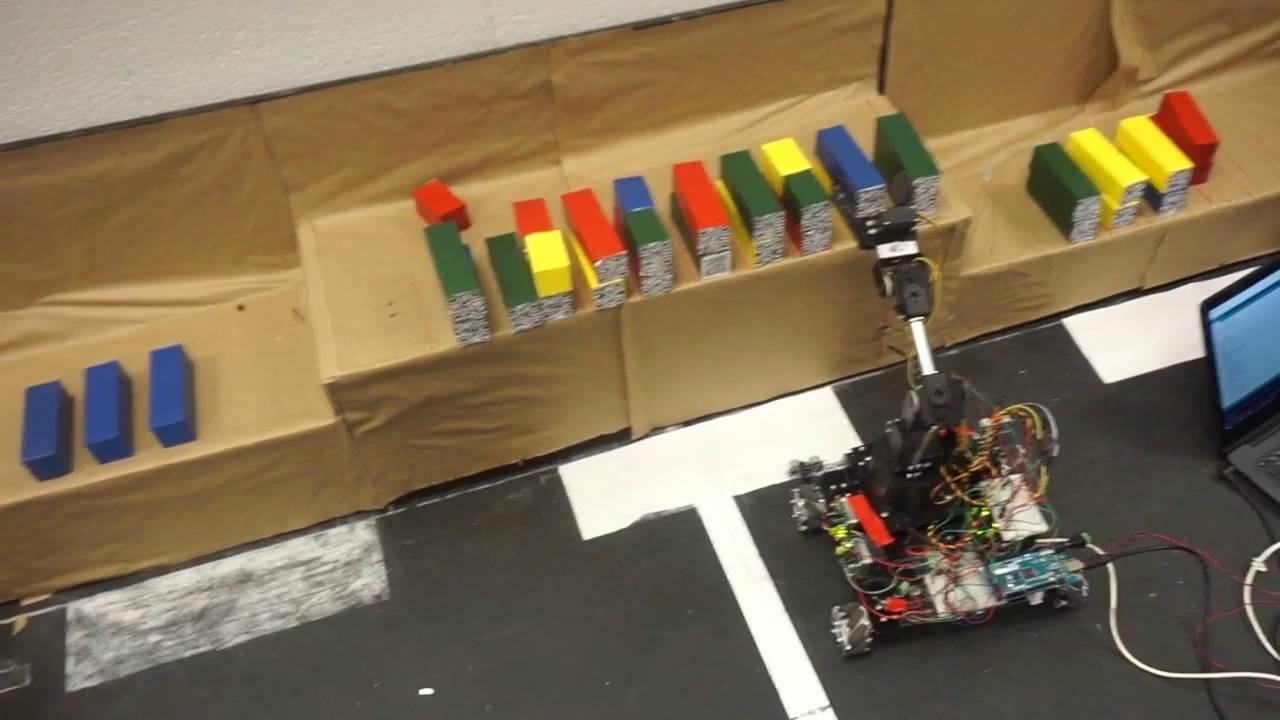 A robot simulating smart port logistics and transportation systems ...