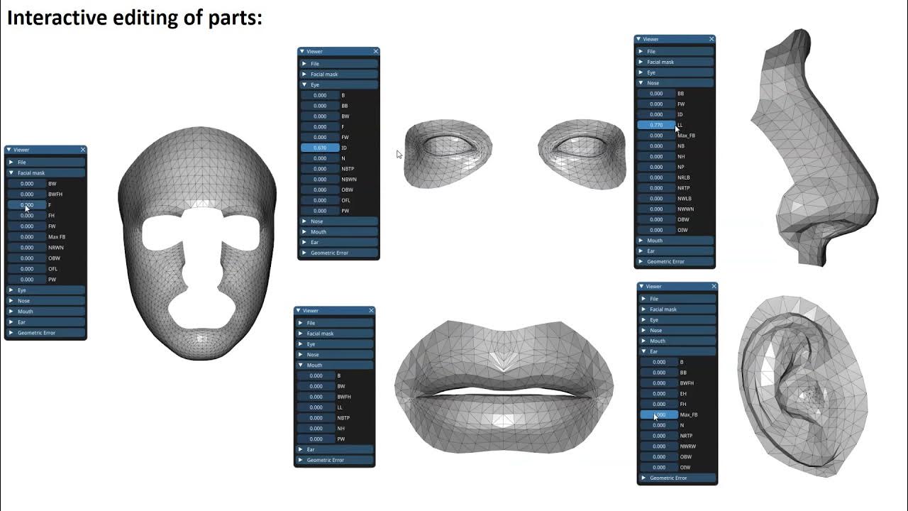 Local Control Editing Paradigms for Part-Based 3D Face Morphable Models - YouTube