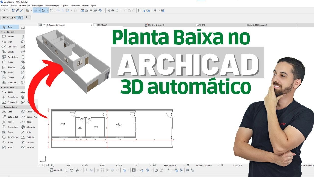 COMO FAZER PLANTA NO ARCHICAD COM 3D AUTOMÁTICO EM 20 MIN - YouTube